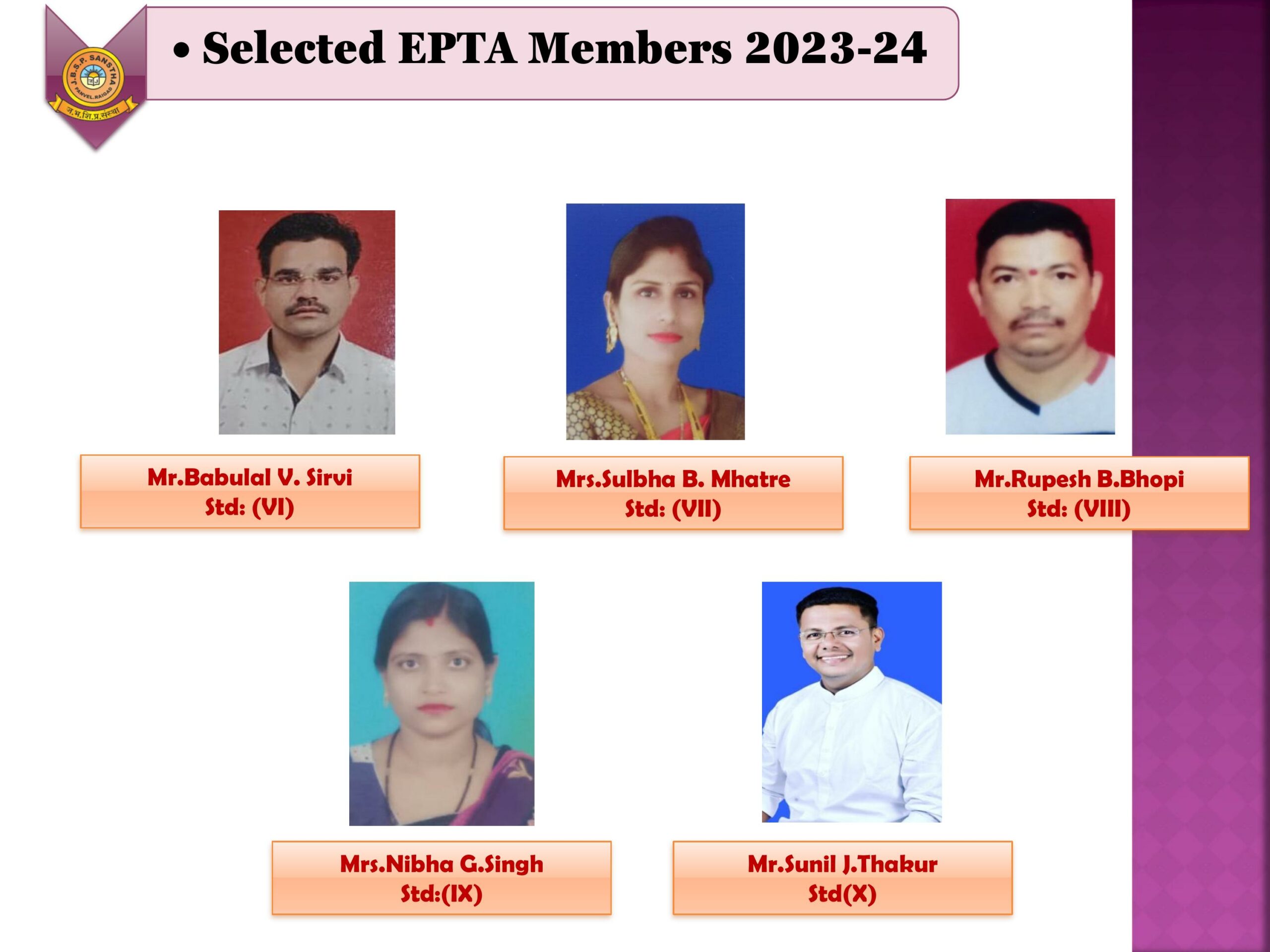 EPTA Members – Smt. Bhagubai Changu Thakur Vidyalaya